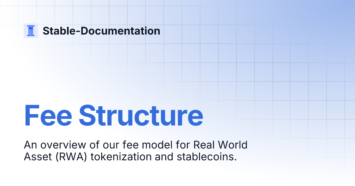 Fee Structure | Stable-Documentation